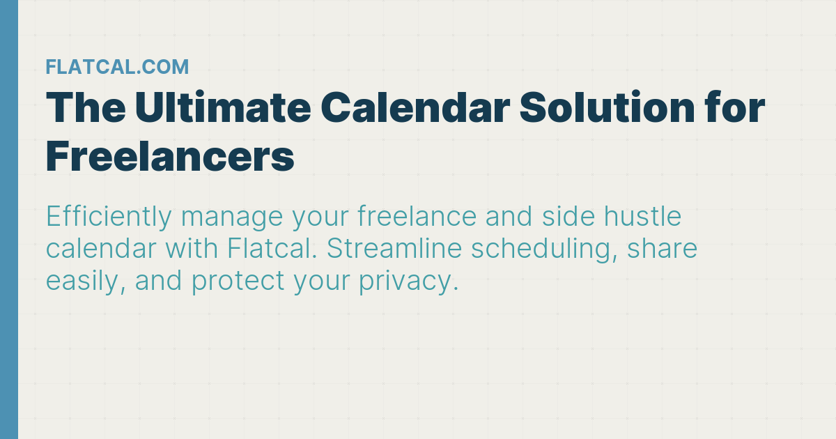 The Ultimate Calendar Solution for Freelancers - Flatcal